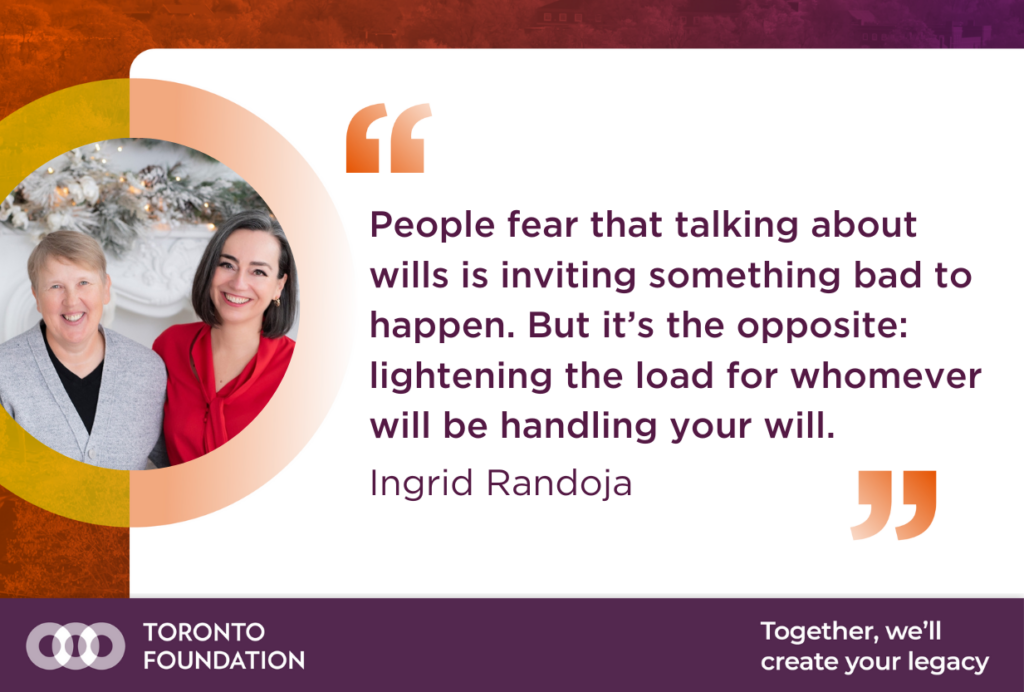 Wills: Dreaded conversation brings comfort - Toronto Foundation